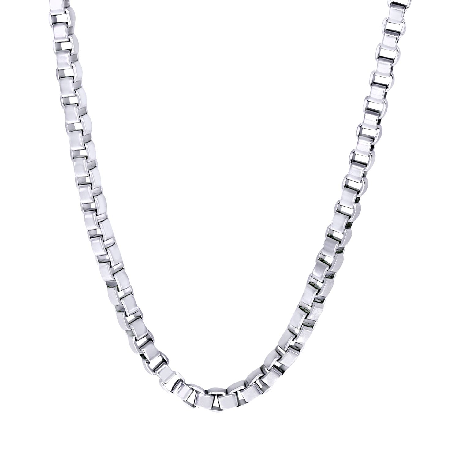Silver Stainless Steel Square Link Chain Necklace – McCall Jewelry Company